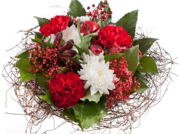 Kukkakauppa Pitsilehti - Kausituotteet - JOULUKIMPPU ILOINEN PUN.